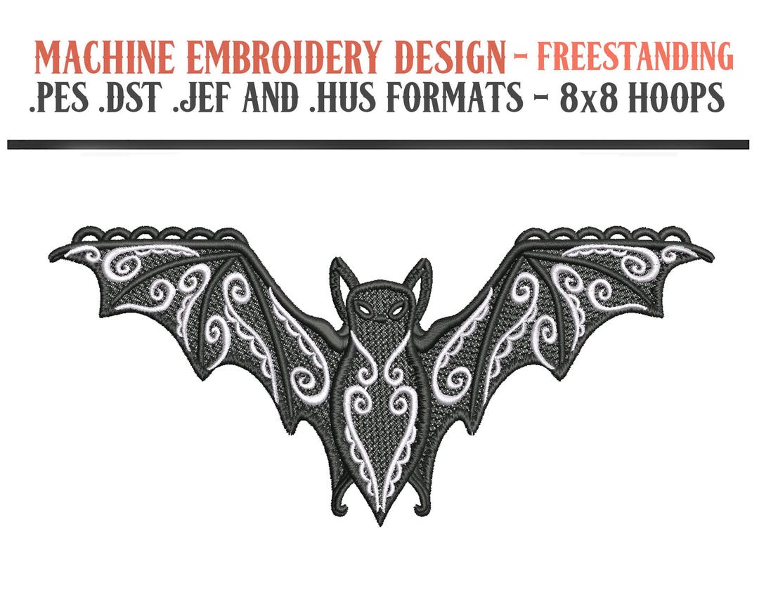 Freestanding Lace Hanging Bat - Machine Embroidery Design - Digital ...