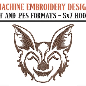 Happy Vampire Bat (one Color) - Machine Embroidery Design - Digital ...