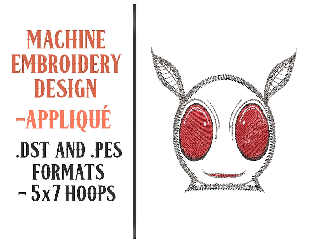 Applique Mothman Face - Machine Embroidery Design - Digital Download ...