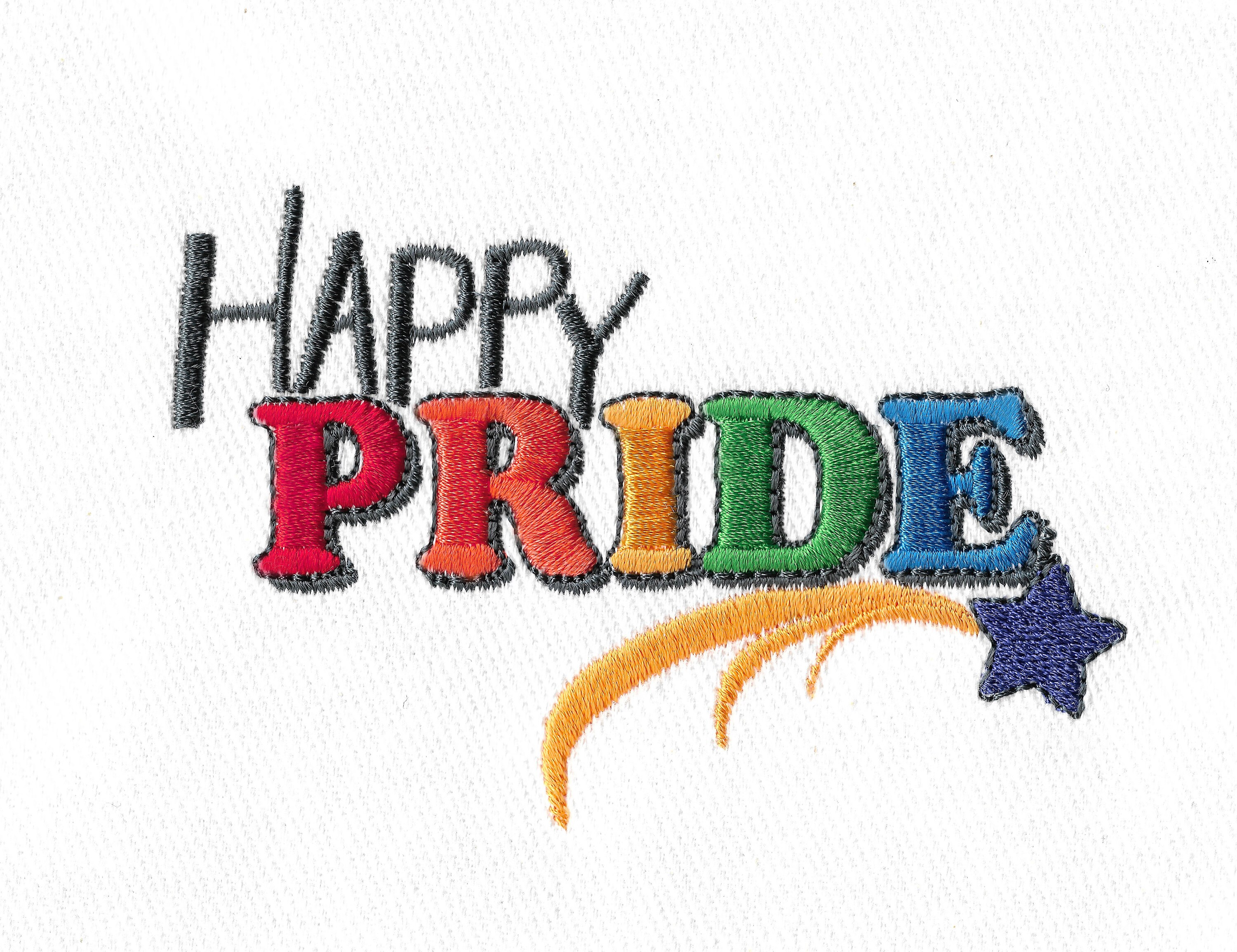 Happy Pride - Machine Embroidery Design - Digital Download - 4x4 Hoops ...