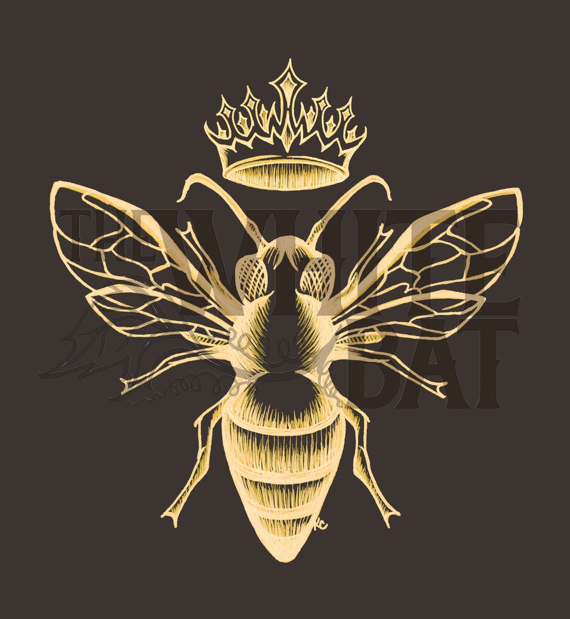 Golden Honey Bee and Crown Digital Art downloadable Image - Etsy