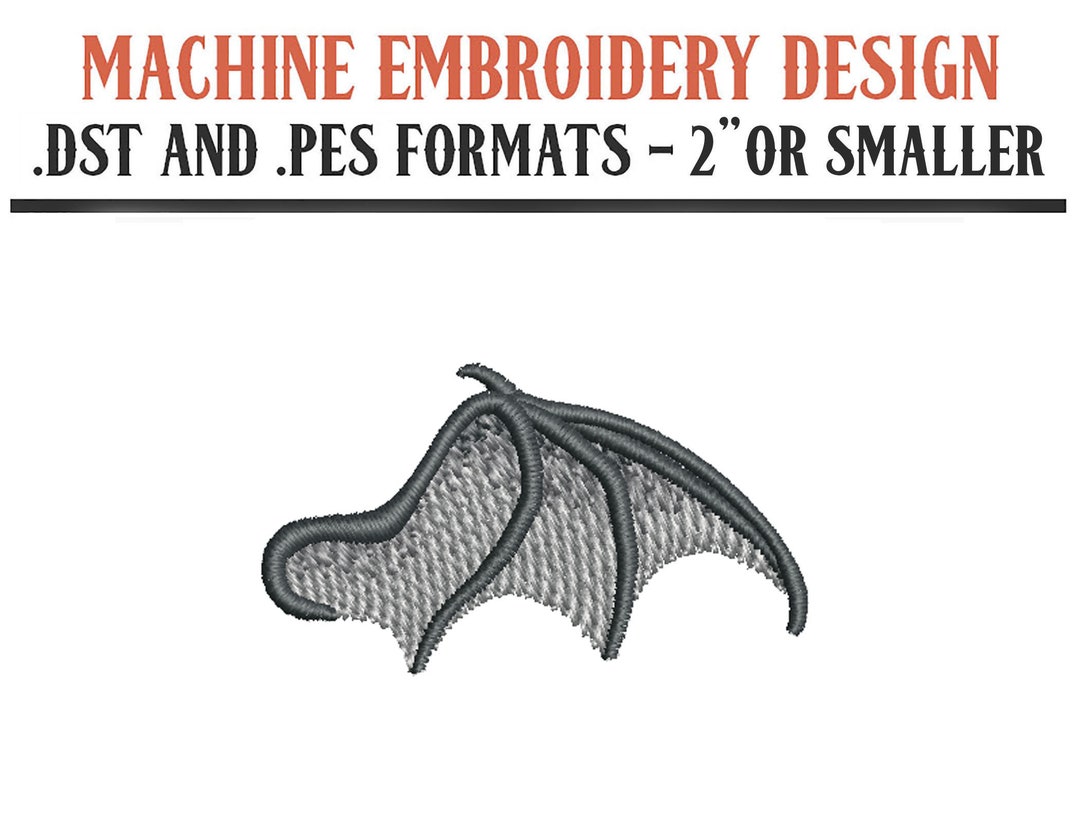 Itsy Bitsy Bat Wing - Machine Embroidery Design - Digital Download - 2 ...