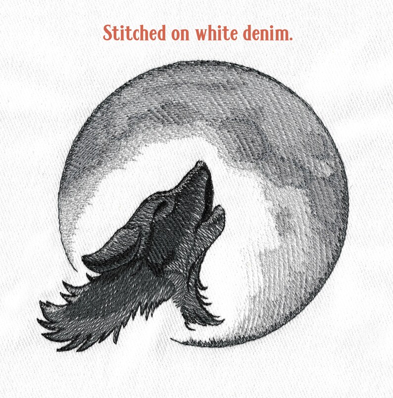 Howling Wolf and Full Moon Machine Embroidery Design - Etsy