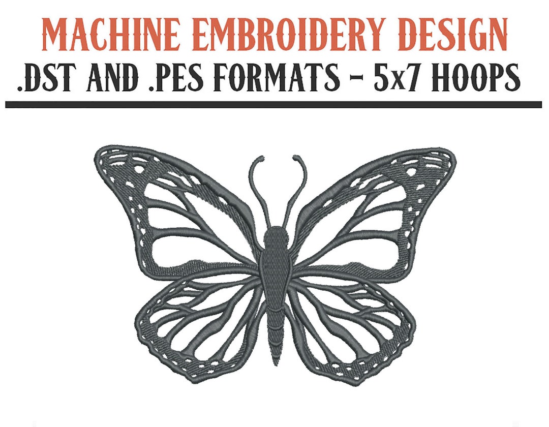 Monarch Butterfly (one Color) - Machine Embroidery Design - Digital ...