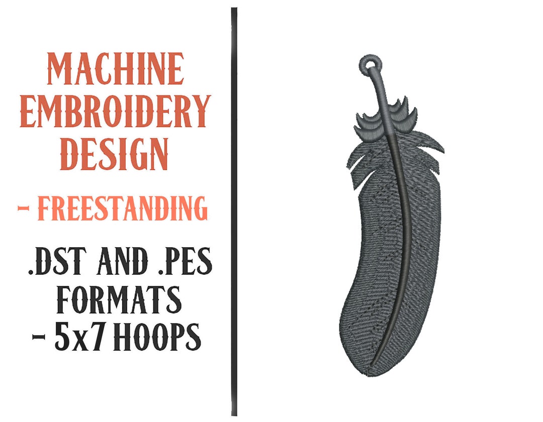 Freestanding Raven Feather - Machine Embroidery Design - Digital ...