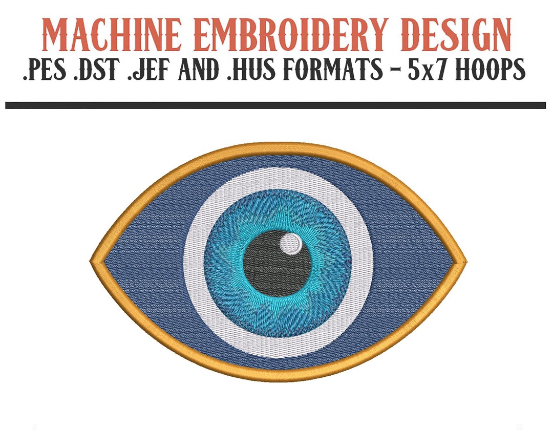Evil Eye - Machine Embroidery Design - Digital Download - 5x7 Hoops ...
