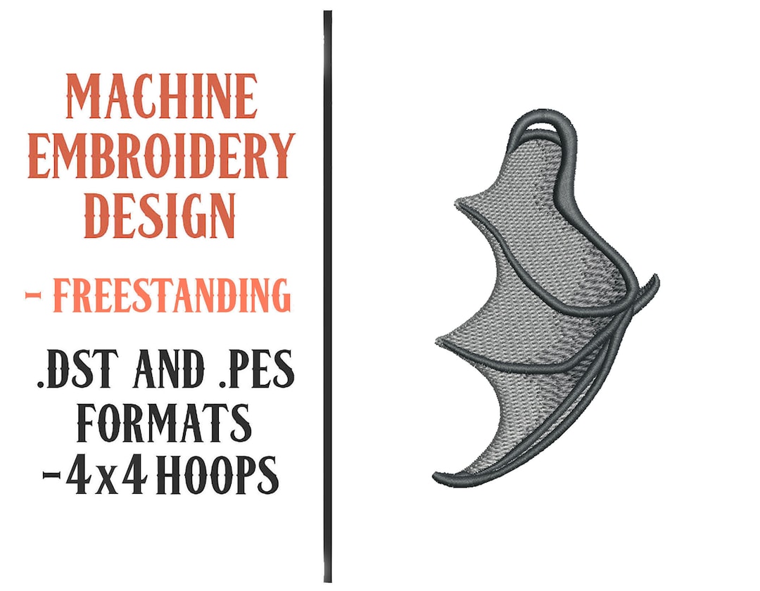 Freestanding Bat Wing - Machine Embroidery Design - Digital Download ...