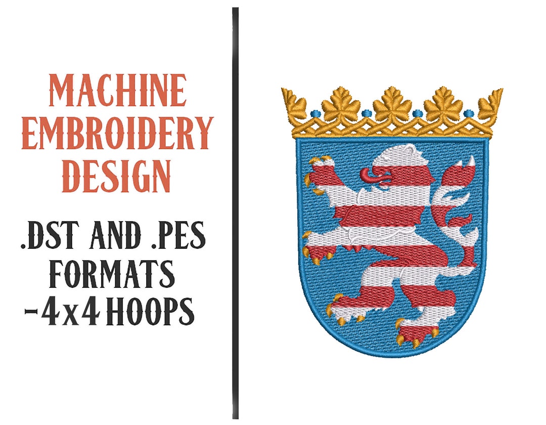 Hessian Lion Shield - Machine Embroidery Design - Digital Download ...