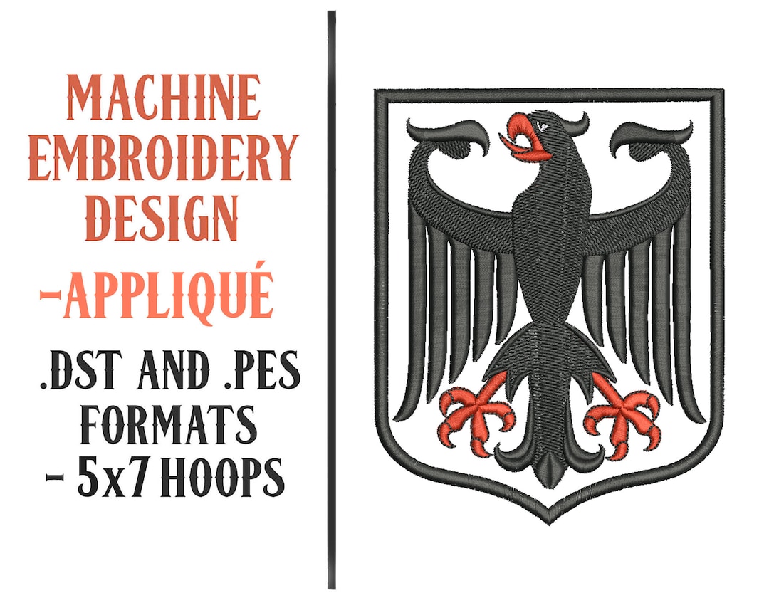 Germany Coat of Arms Shield - Applique - Machine Embroidery Design ...
