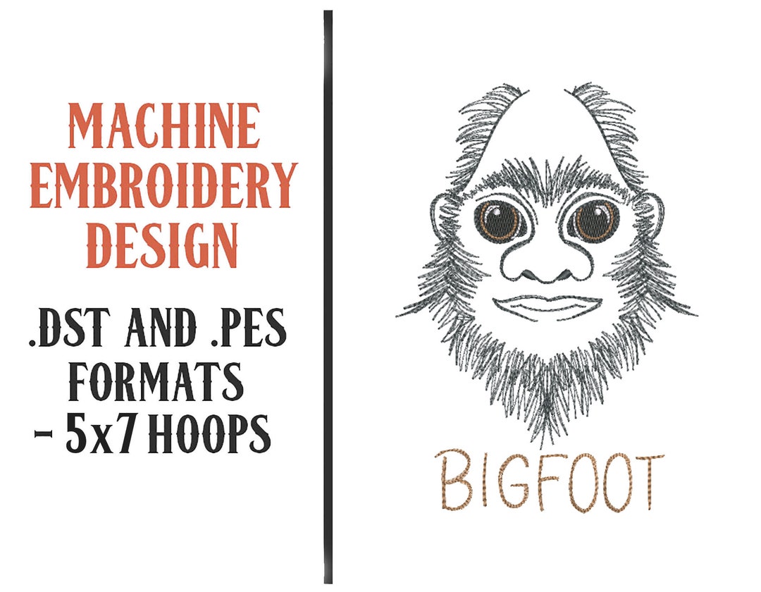 Bigfoot - Machine Embroidery Design - Digital Download - 5x7 Hoops ...