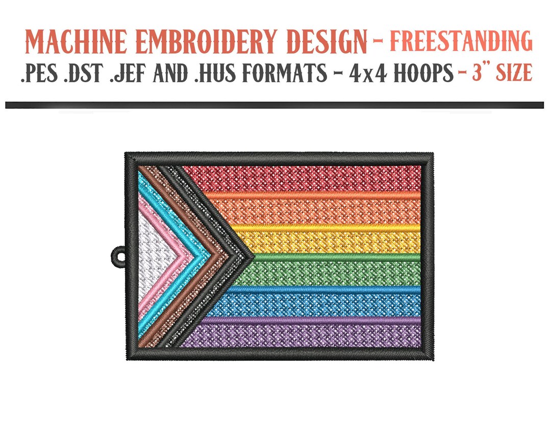 Freestanding Lace LGBTQ Pride Flag - Machine Embroidery Design ...
