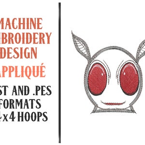 Applique Mothman Face - Machine Embroidery Design - Digital Download ...