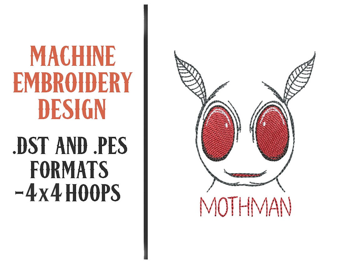 Mothman - Machine Embroidery Design - Digital Download - 4x4 Hoops ...