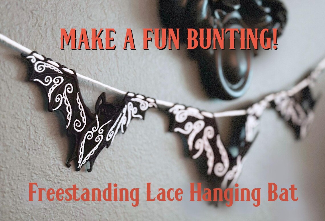 Freestanding Lace Hanging Bat - Machine Embroidery Design - Digital ...