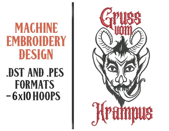 Merry Krampuss Cat DST and PES Formats 6x10 Hoops Digital Download ...