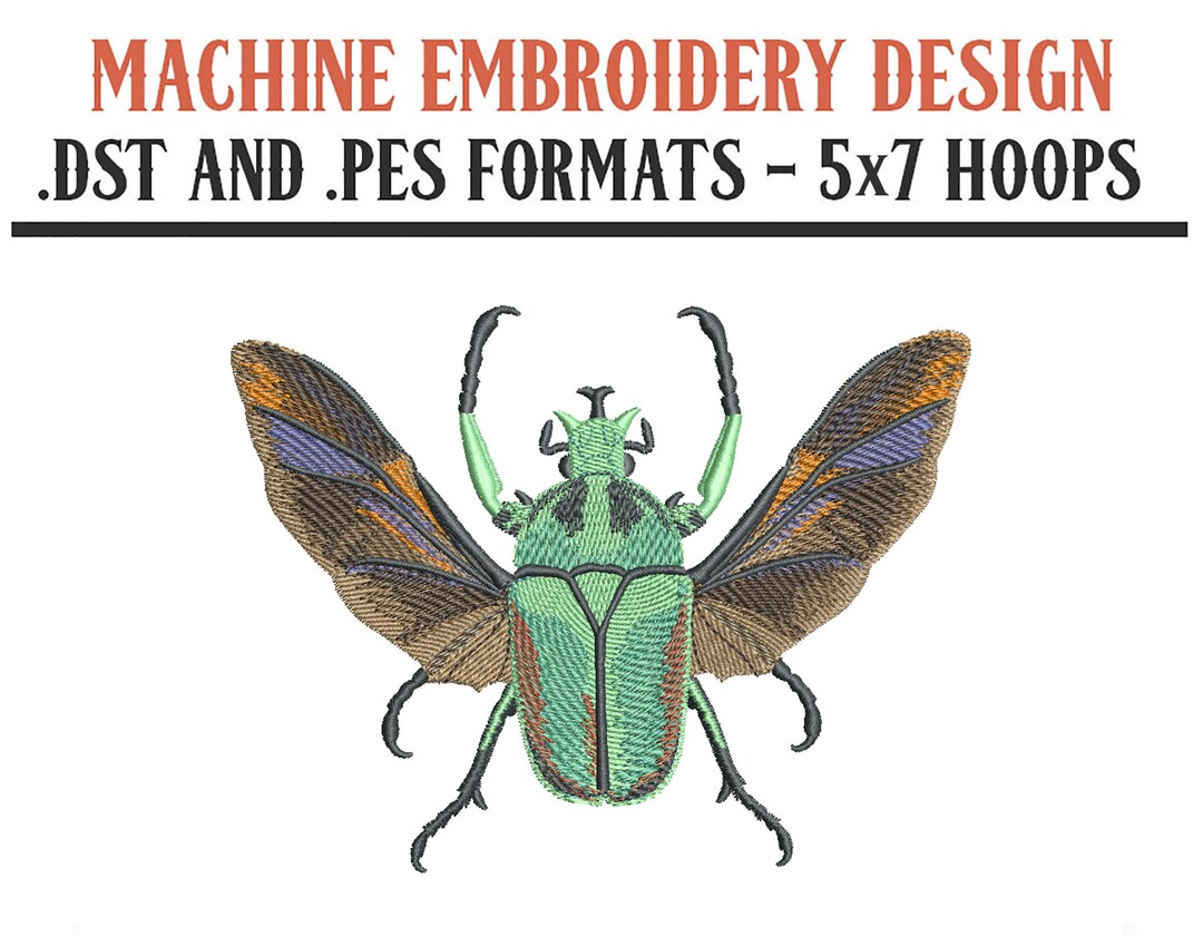 Scarab Beetle - Machine Embroidery Design - Digital Download - 5x7 ...