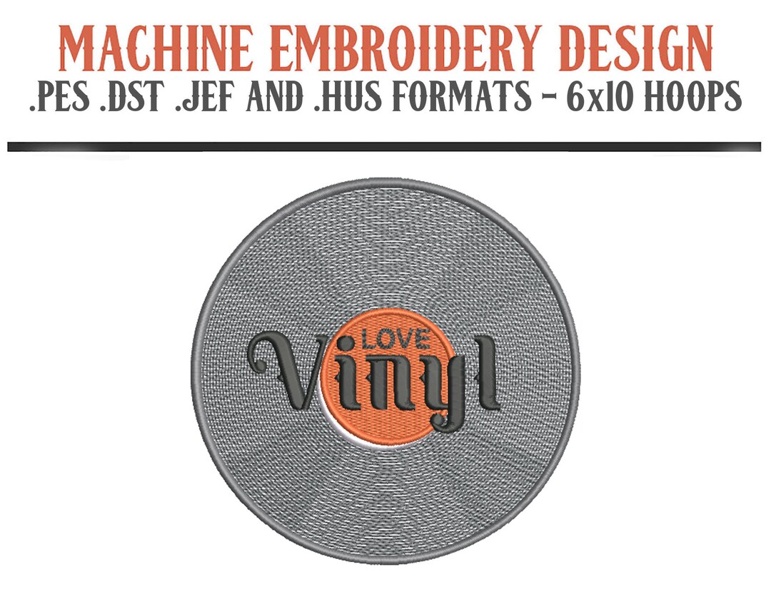 Love Vinyl Record Album - Machine Embroidery Design - Digital Download ...
