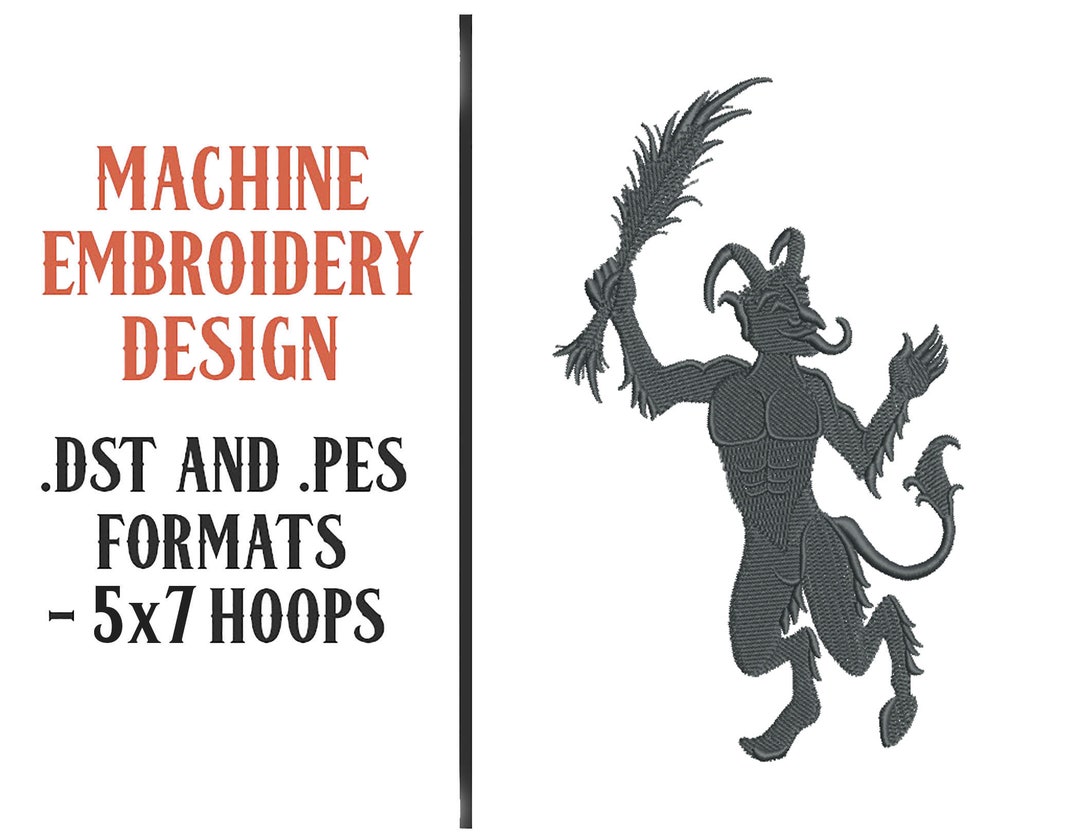 Krampus Silhouette - Machine Embroidery Design - Digital Download - 5x7 ...