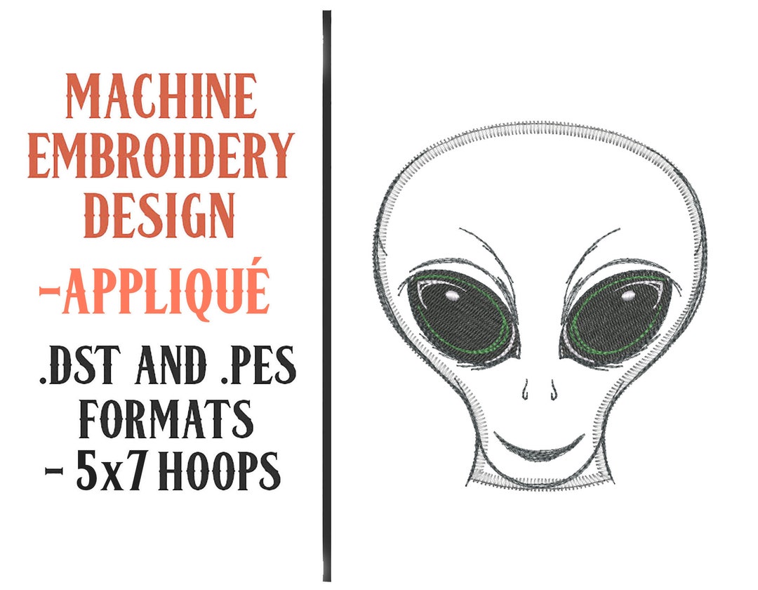 Applique Alien Face - Machine Embroidery Design - Digital Download ...