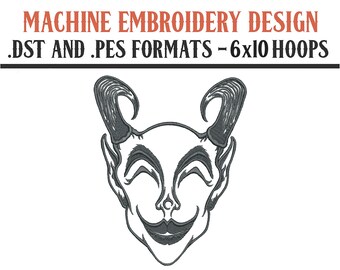 Happy Baphomet one Color Machine Embroidery Design | Etsy
