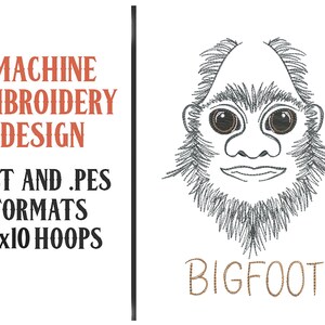 Bigfoot - Machine Embroidery Design - Digital Download - 6x10 Hoops ...