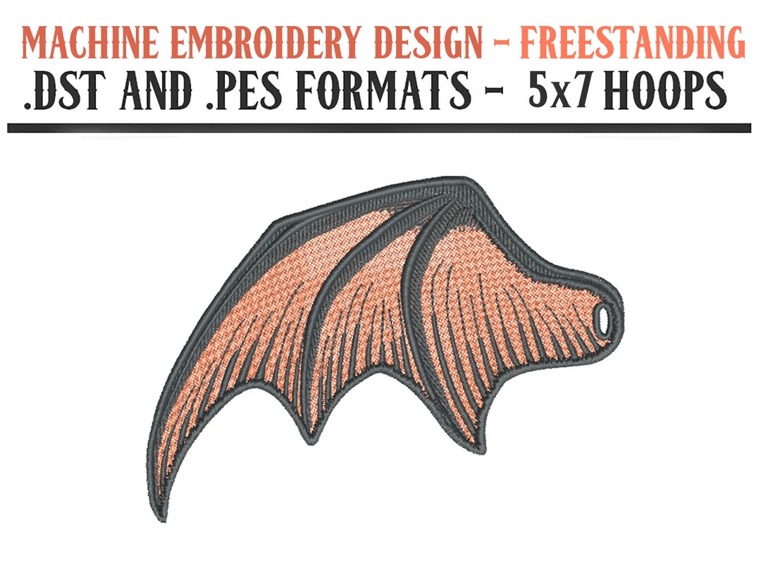 Freestanding Lace Bat Wing - Machine Embroidery Design - Digital ...