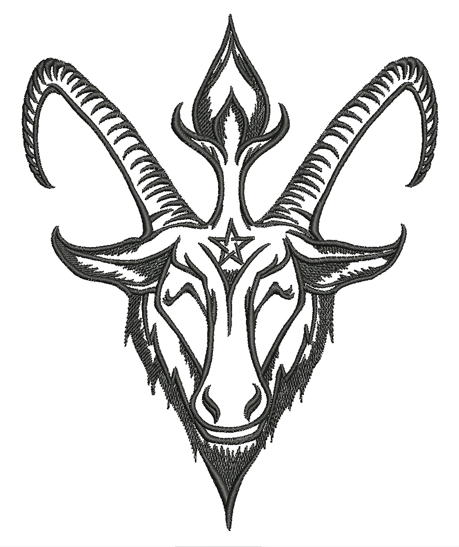 Happy Baphomet One Color Machine Embroidery Design | Etsy
