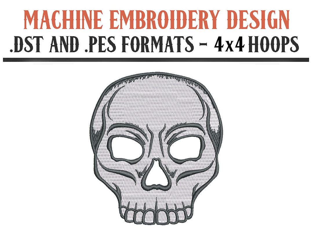 Classic Skull - Machine Embroidery Design - Digital Download - 4x4 ...