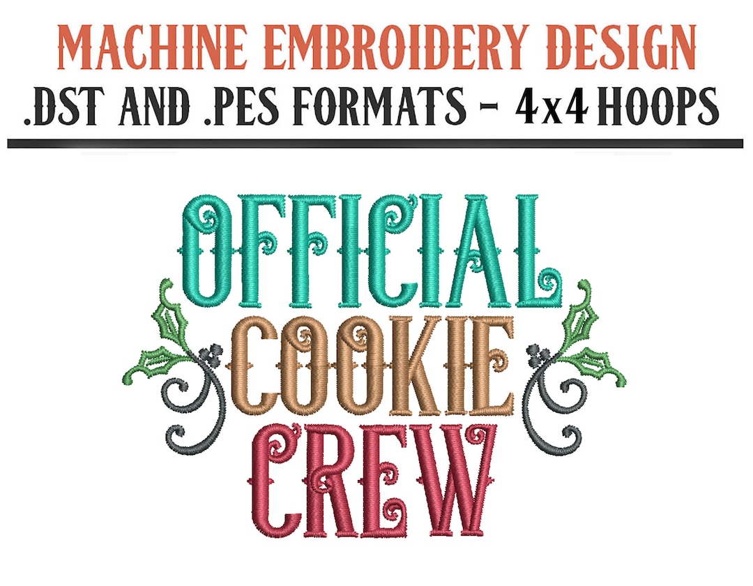 Official Cookie Crew - Machine Embroidery Design - Digital Download ...