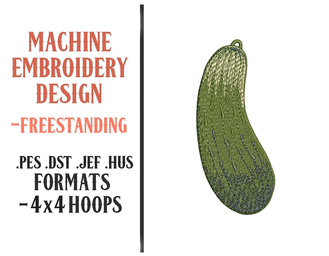 Freestanding Pickle - Machine Embroidery Design - Digital Download - 4x4 Hoops - PES JEF DST Hus ...