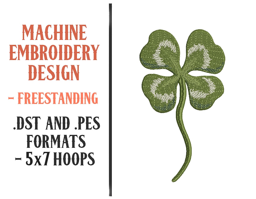 Freestanding Four Leaf Clover - Machine Embroidery Design - Digital ...