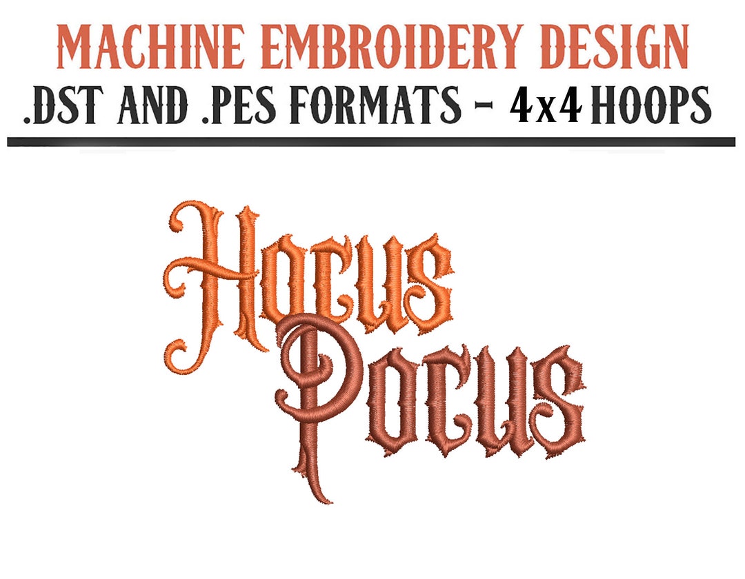 Hocus Pocus - Machine Embroidery Design - Digital Download - 4x4 Hoops ...