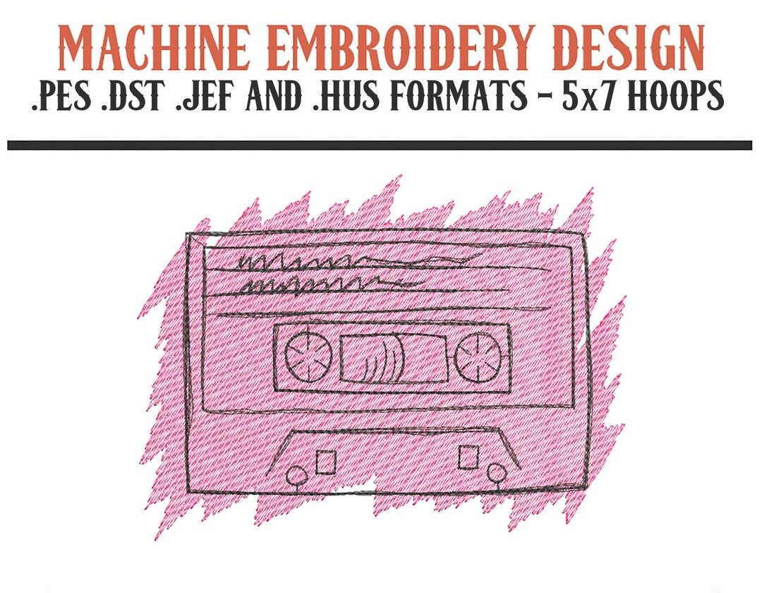 Retro Cassette Tape - Machine Embroidery Design - Digital Download ...