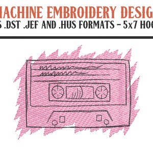 Retro Cassette Tape - Machine Embroidery Design - Digital Download ...