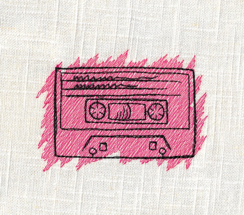Retro Cassette Tape - Machine Embroidery Design - Digital Download ...
