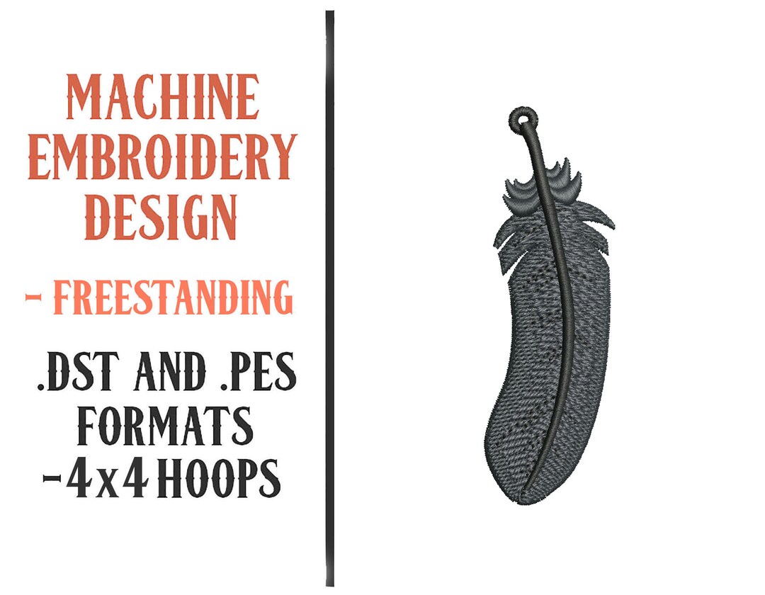Freestanding Raven Feather - Machine Embroidery Design - Digital ...