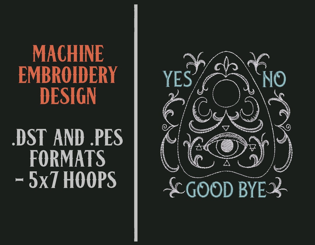 Spirit Board Planchette Yes No Good Bye - Machine Embroidery Design ...