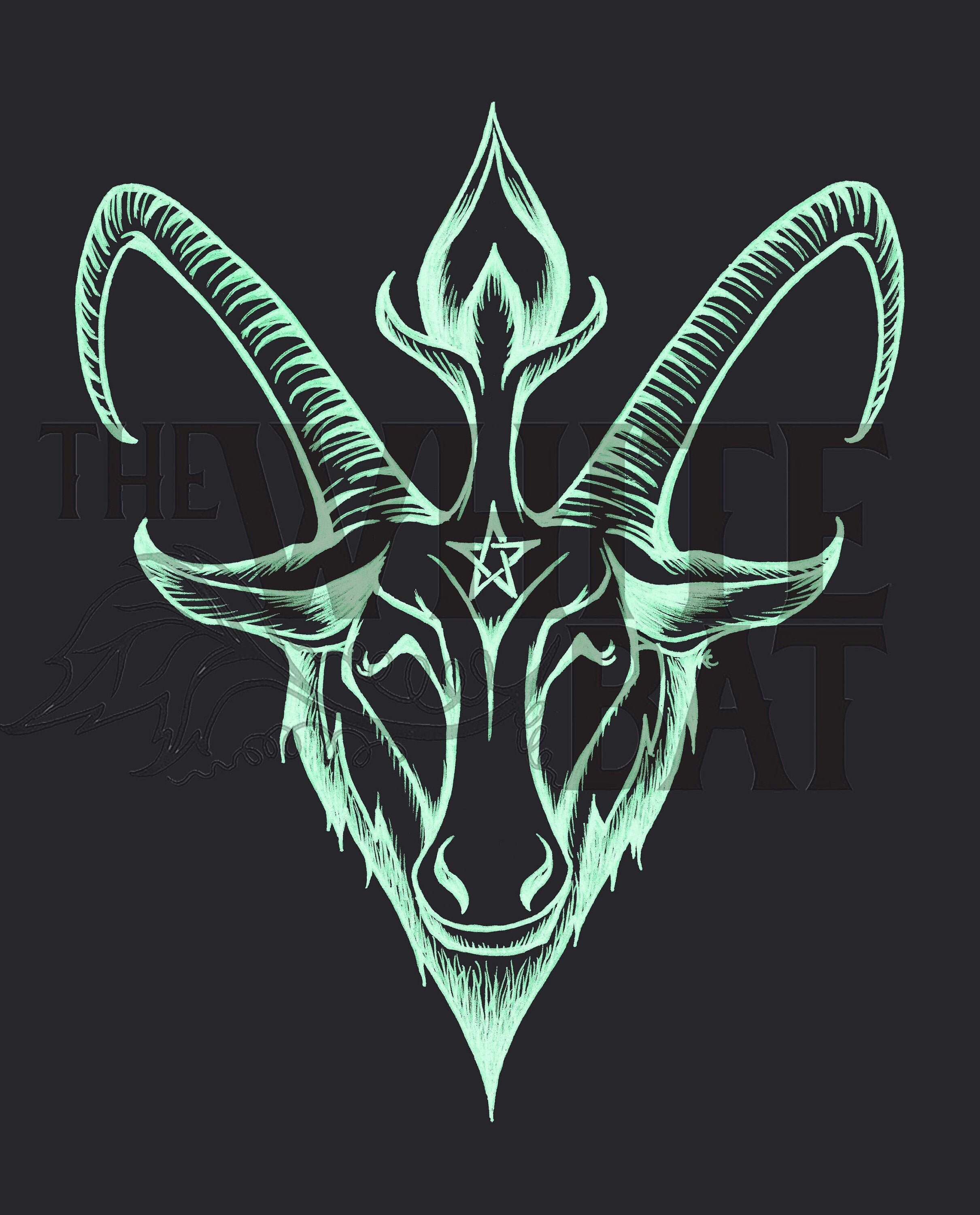 Glowing Happy Baphomet Digital Art Downloadable Image File | Etsy