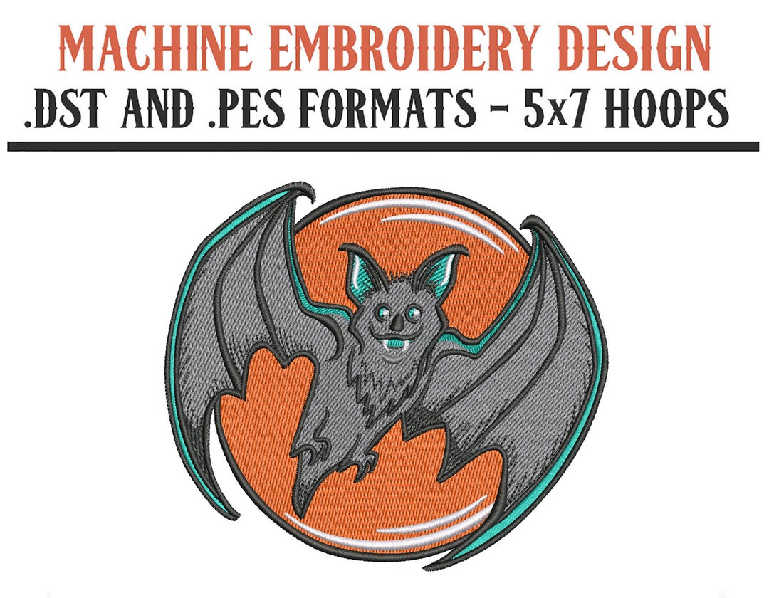 Vintage Vampire Bat - Machine Embroidery Design - Digital Download ...