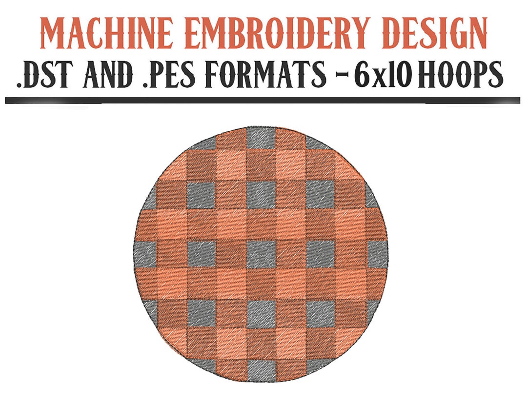 Buffalo Check Pattern Circle - Embroidery Background - Machine ...