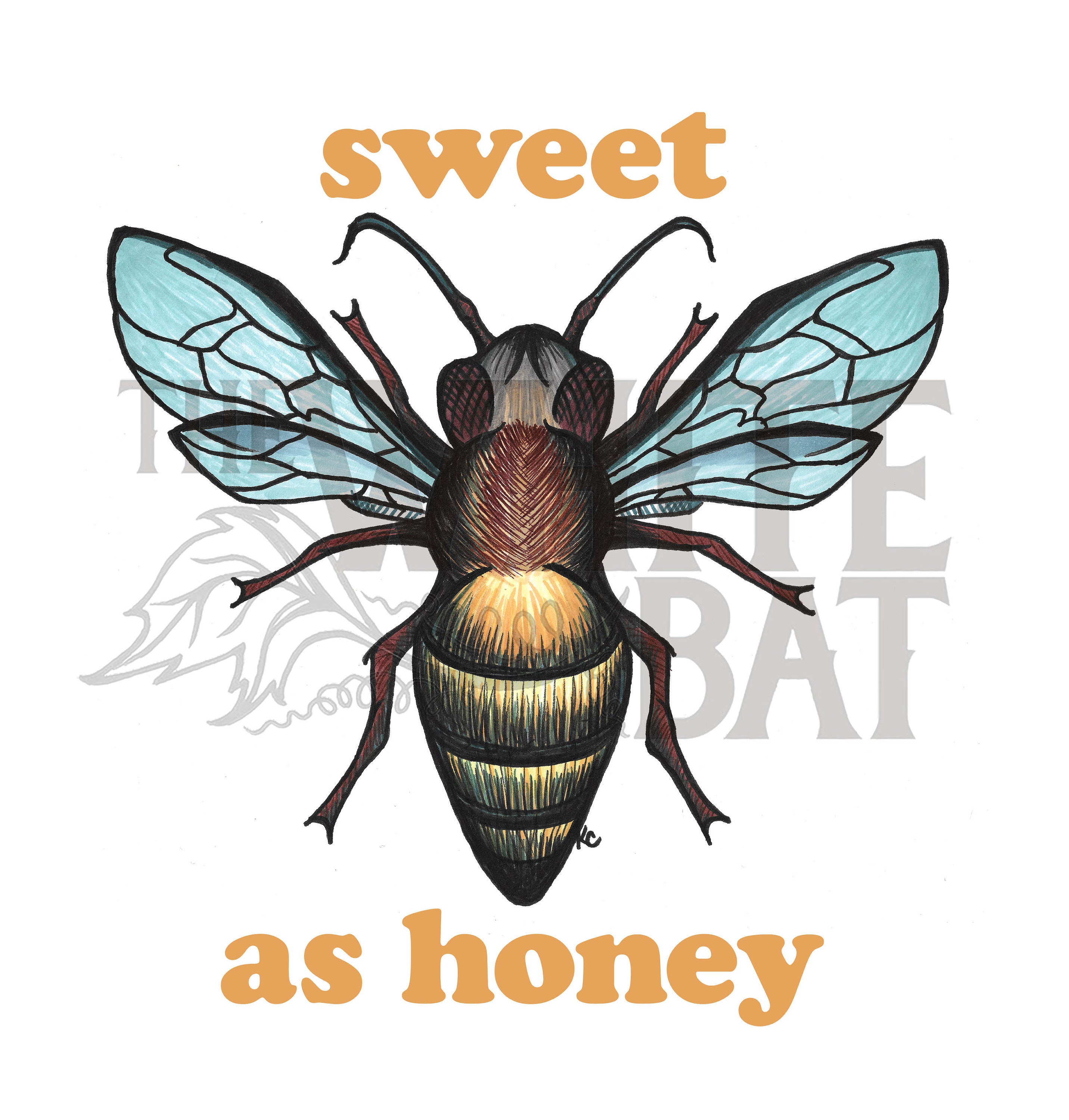 Honey Bee Sweet as Honey Digital Art downloadable Image | Etsy