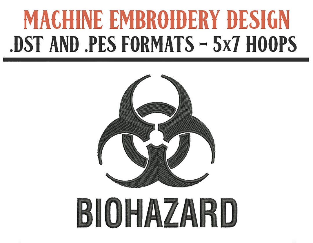 Biohazard Sign - Machine Embroidery Design - Digital Download - 5x7 ...