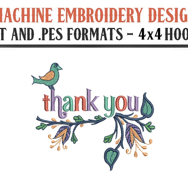 Thank You Embroidery Designs - Etsy