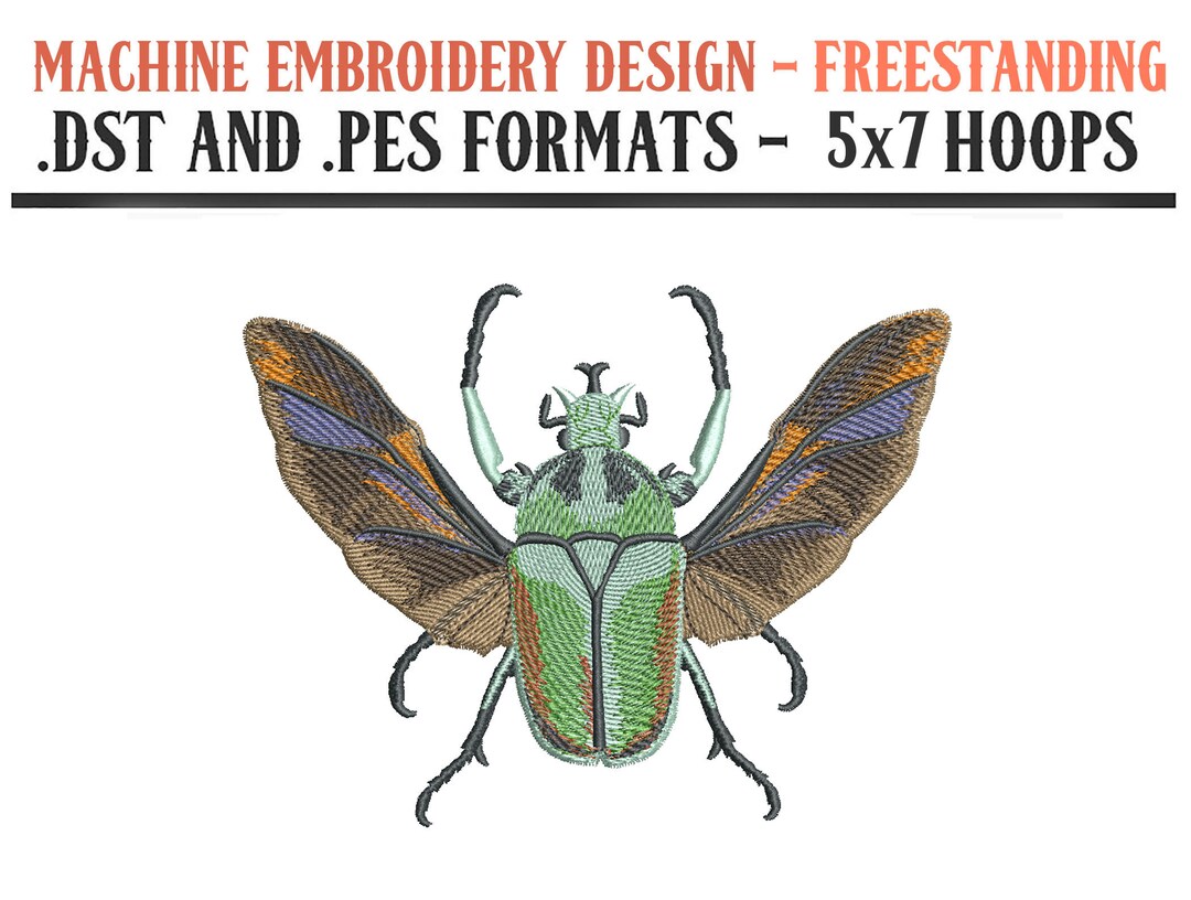 Freestanding Scarab Beetle - Machine Embroidery Design - Digital ...
