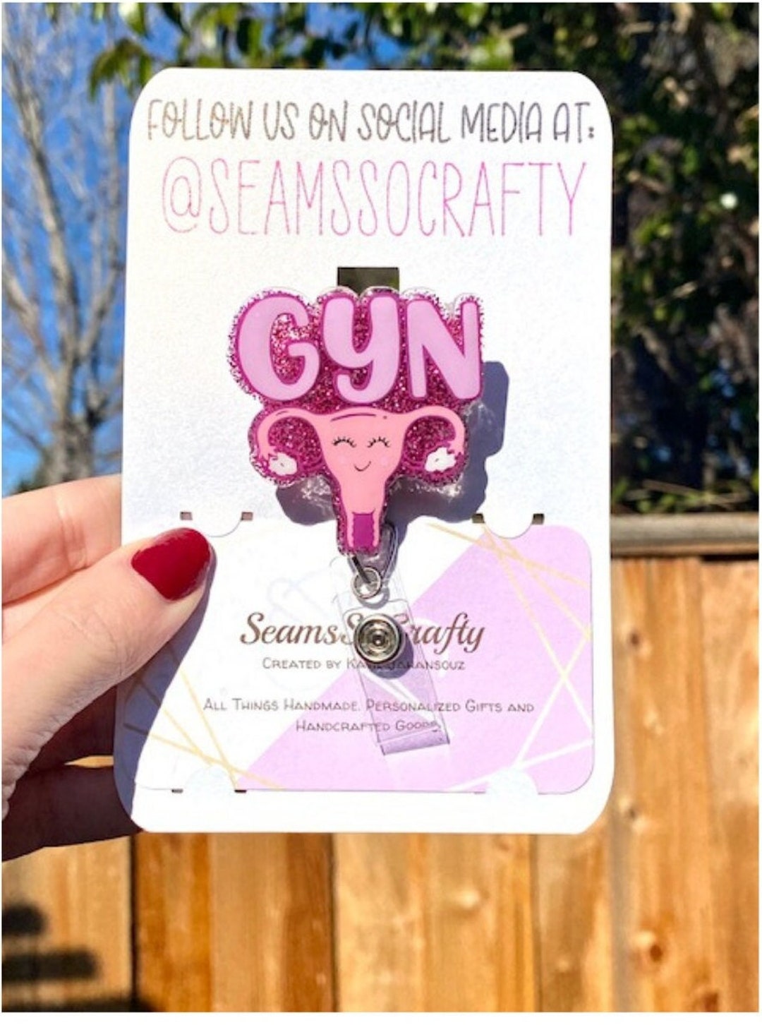 Anatomy Badge Reels Work Badges Custom Badge Reel Uterus Badge Reel ...