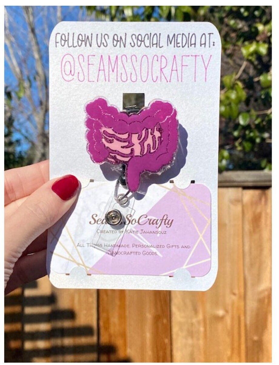 Anatomy Badge Reels Work Badges Custom Badge Reel Intestines Badge Reel ...