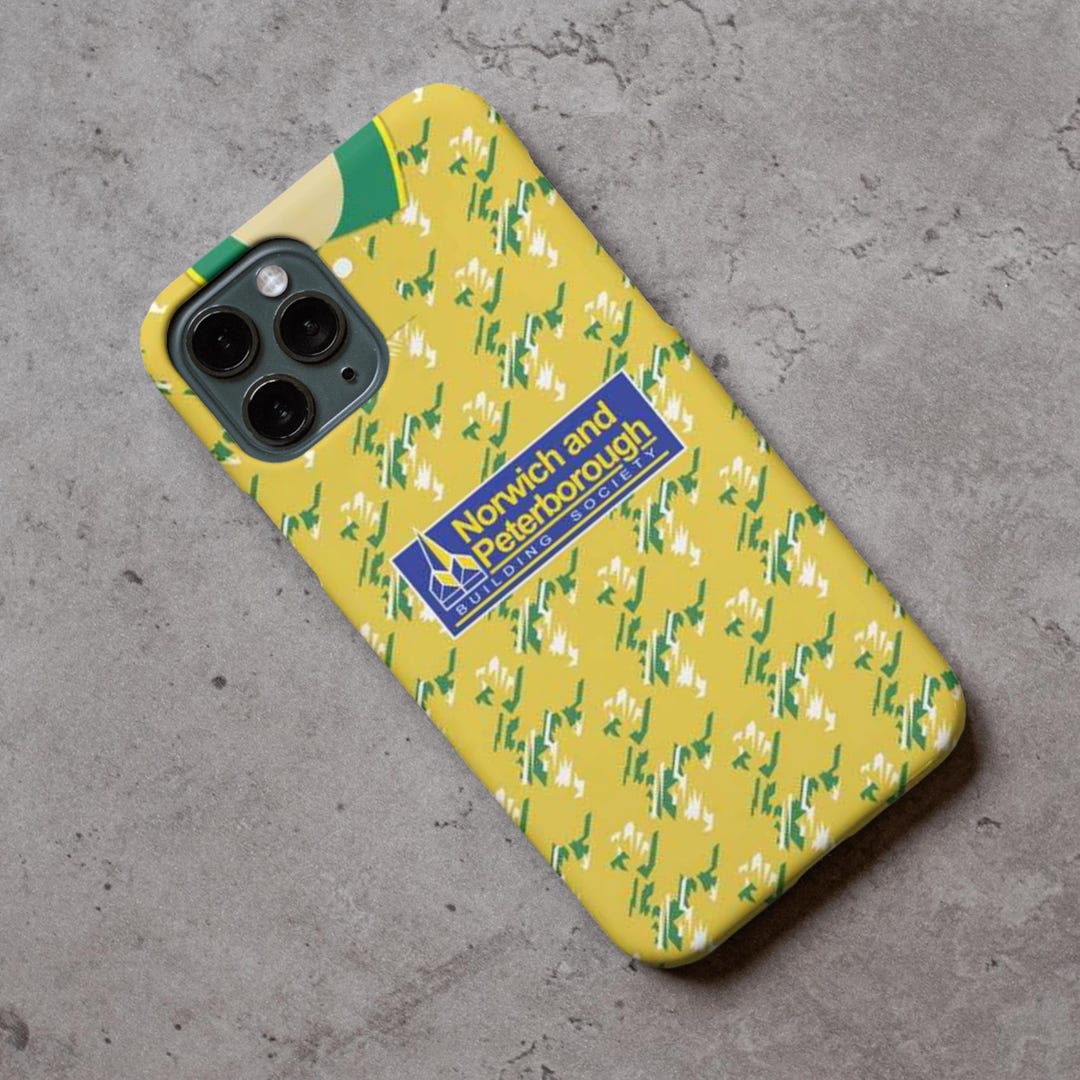 Norwich Retro Football Shirt Premium Protective Hard Rubber Silicone ...