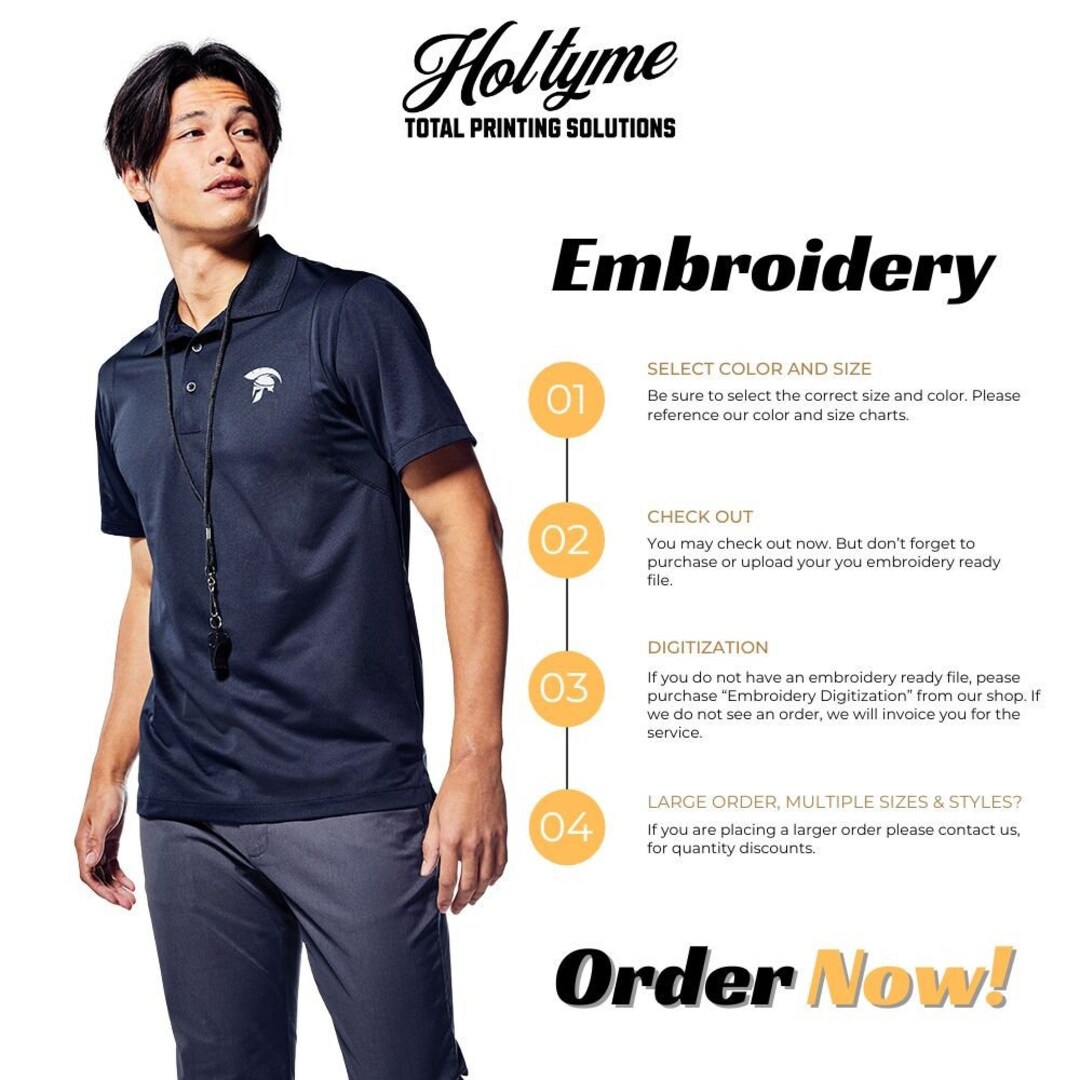 Custom Chest Logo Embroidery Polo - Sport-tek ST650 - Etsy