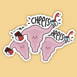 Uterus Cheers Vinyl Sticker Period Stickers Vinyl Sticker Period Cup ...