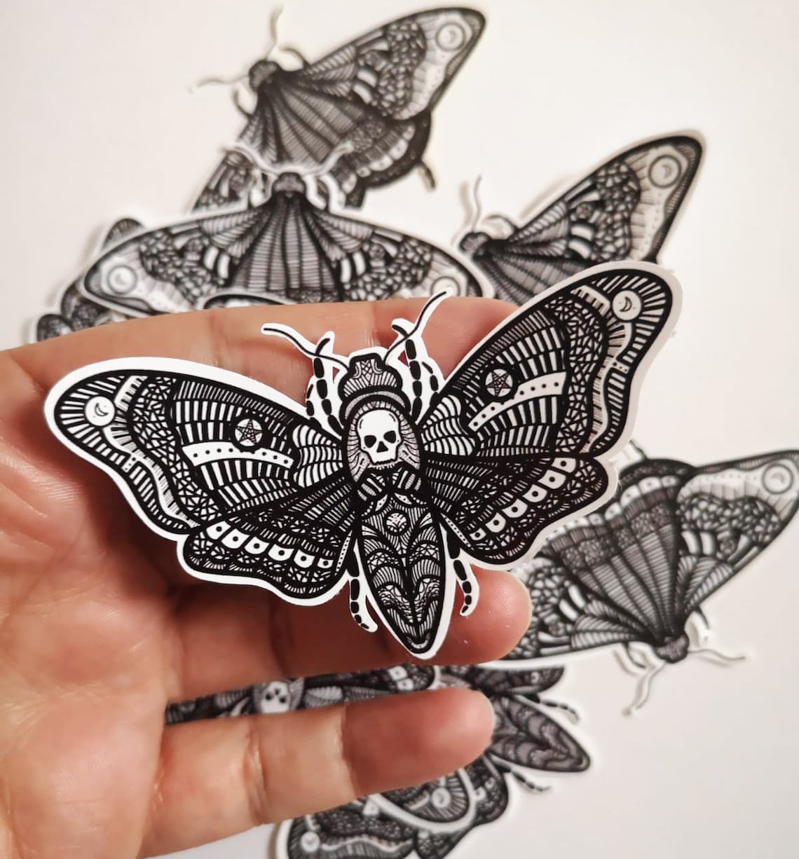 Moth Vinyl Sticker Laptop Stickers Vinyl Stitcker Gothic - Etsy